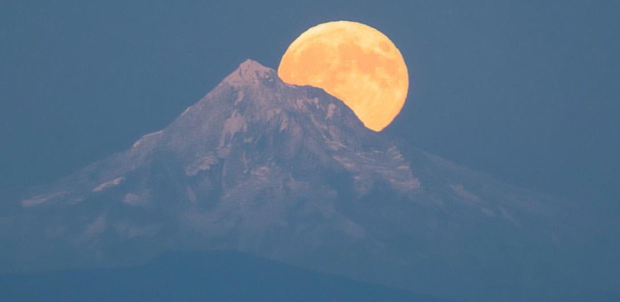 Moon over Mt Hood - Oregon is Beautiful